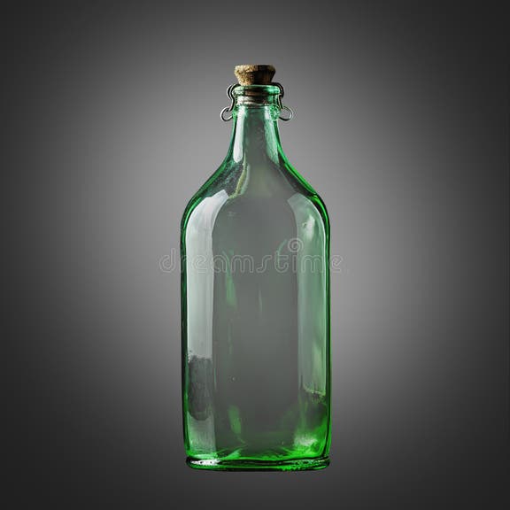 A Clear, See-through Green Glass Bottle Stock Illustration ...