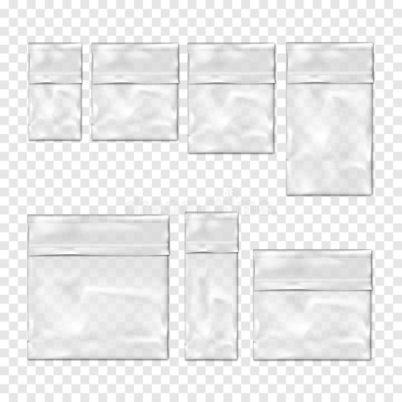 Clear Self Sealing Plastic Bag with Adhesive Flap Closure. Mock-up Set ...