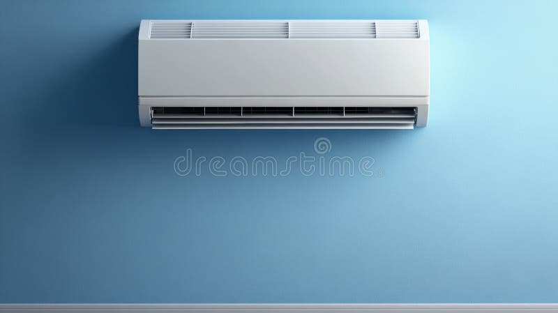 A Clear, Sharp Top View of a Ductless Mini-split AC, Set Against a ...