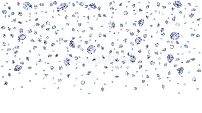 Clear Shiny Falling Diamonds Isolated on Transparent Background ...