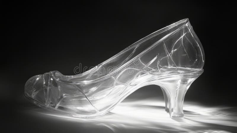 A Clear Shoe with a Black Background Stock Illustration - Illustration ...