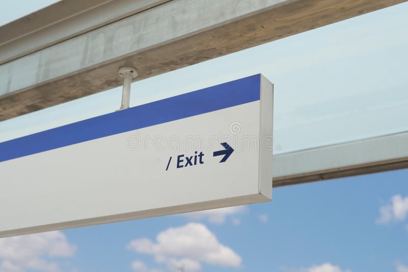 Clear Signage Indicating Exit Direction at Transportation Facility for ...