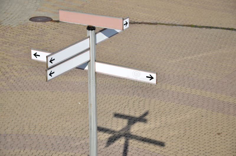 Clear Signpost on the Town Square Stock Image - Image of challenge ...