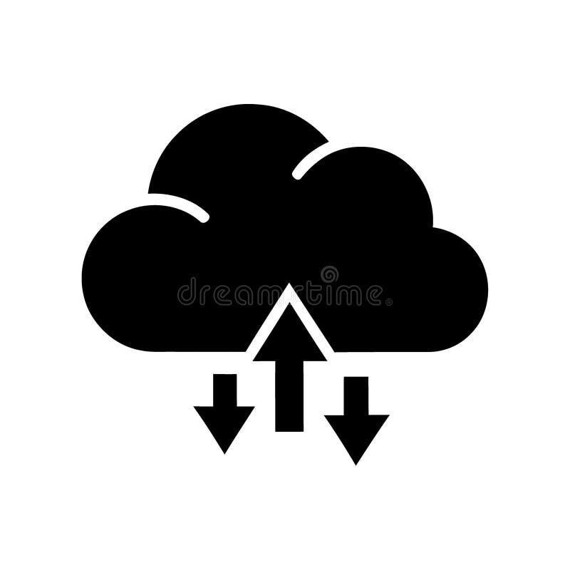 Cloud Upload Download Icon Simple Data Transfer Symbol Stock Vector ...