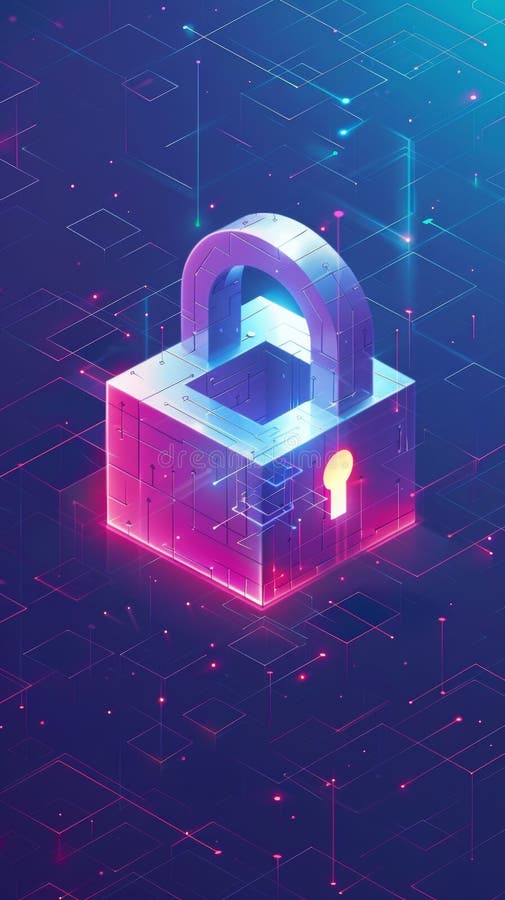 Clear and Simple Representation of Digital Security. Stock Illustration ...