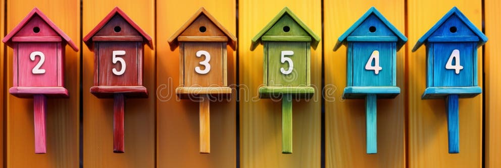 Clear and Simple Route Markers with Numbers and Letters Indicating Stops Along a Path Stock ...