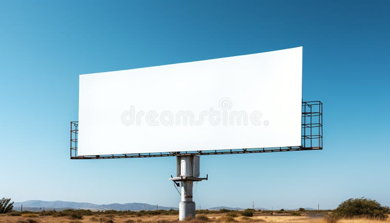Clear Sky Frames Blue Billboard, Marketing Message Outdoors Generated ...