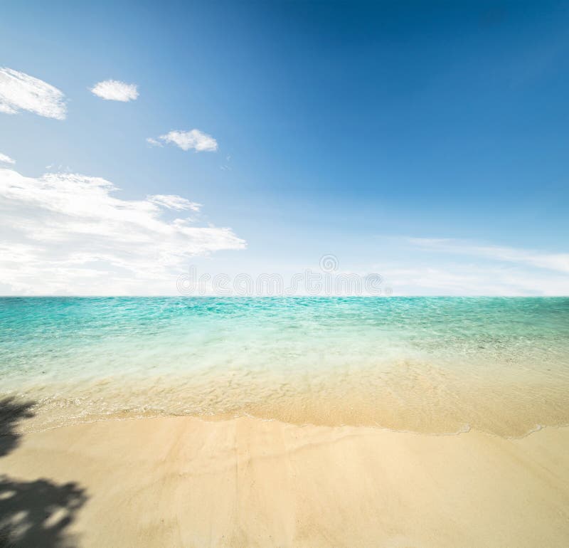 Clear beach at sunrise stock photo. Image of evening - 17350656