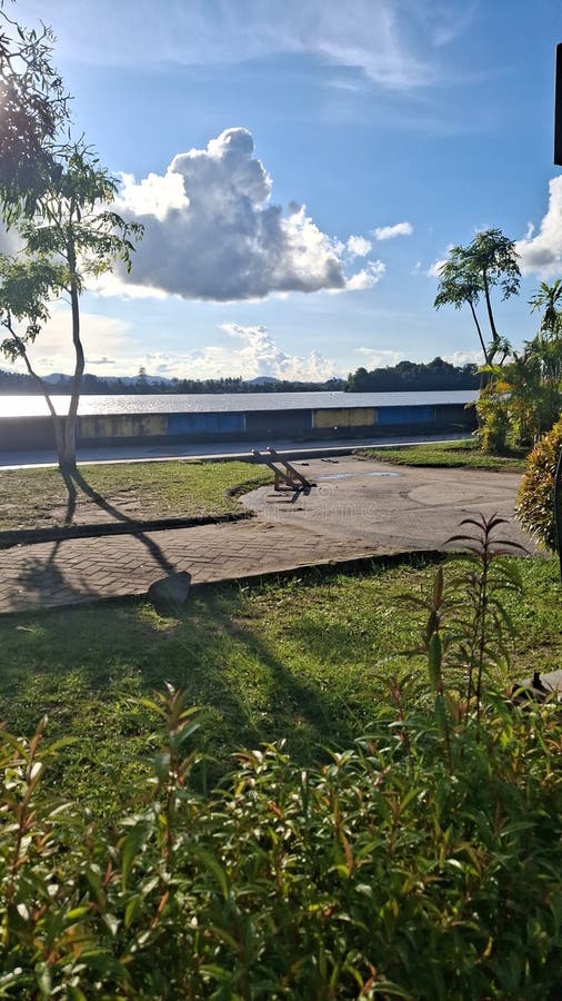 Clear Sky at the River Side Stock Image - Image of waterway, morning ...