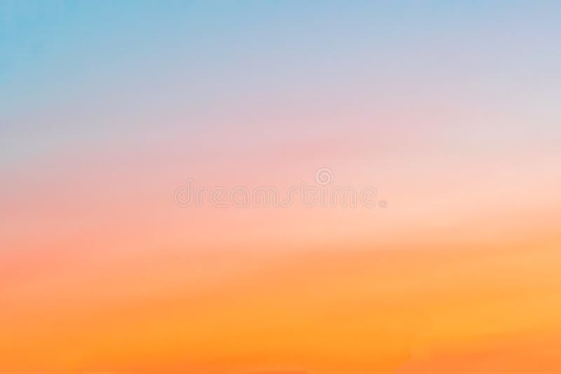 Clear Sky with a Smooth Orange-blue Gradient. Sunset Stock Image ...