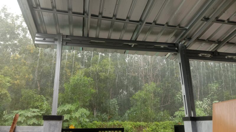 The Clear Sky Suddenly Started Raining. Stock Image - Image of raining ...