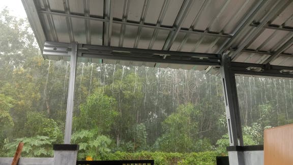 The Clear Sky Suddenly Started Raining. Stock Image - Image of raining ...