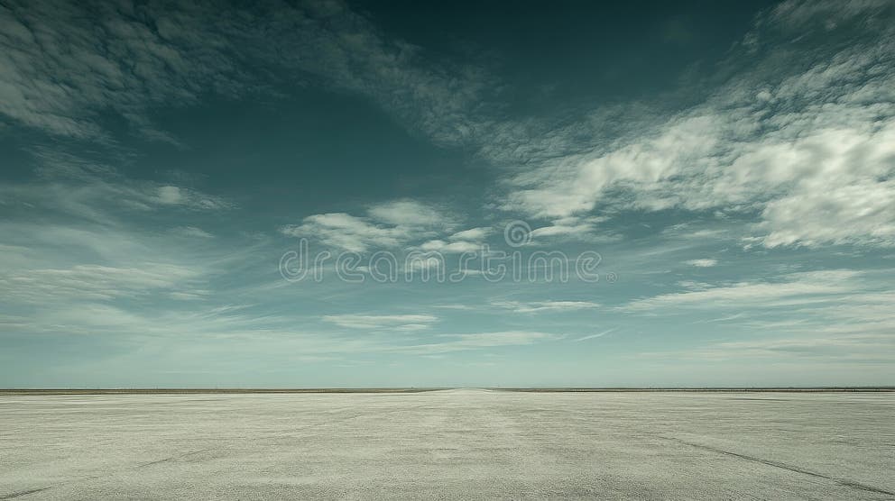 A Clear Sky is Visible Overhead Where an Empty Road Passes through a Parking Lot Stock Image ...