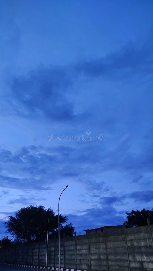 The Clear Sky Was Blue on a Beautiful Sunday Morning Stock Photo ...