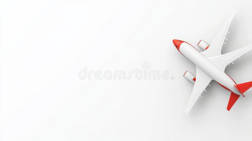 In a Clear Sky, a White Jetliner is High Up and Soaring with Isolation ...