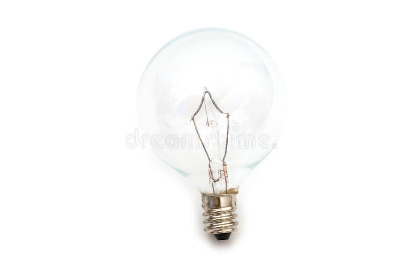 Clear Small Base Specialty Lightbulb with Round Head Isolated on Stock ...