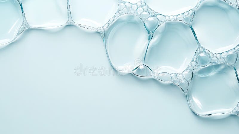 Clear Soap Bubbles Form Intricate Patterns and Reflections on a Smooth ...