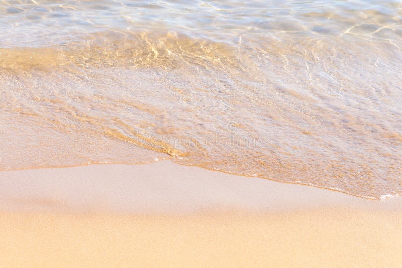Clear Soft Wave of Sea or Ocean on Sandy Beach. Background Stock Photo ...