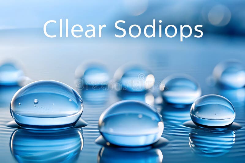 Clear Solution Drops on Surface Front View Stock Illustration ...