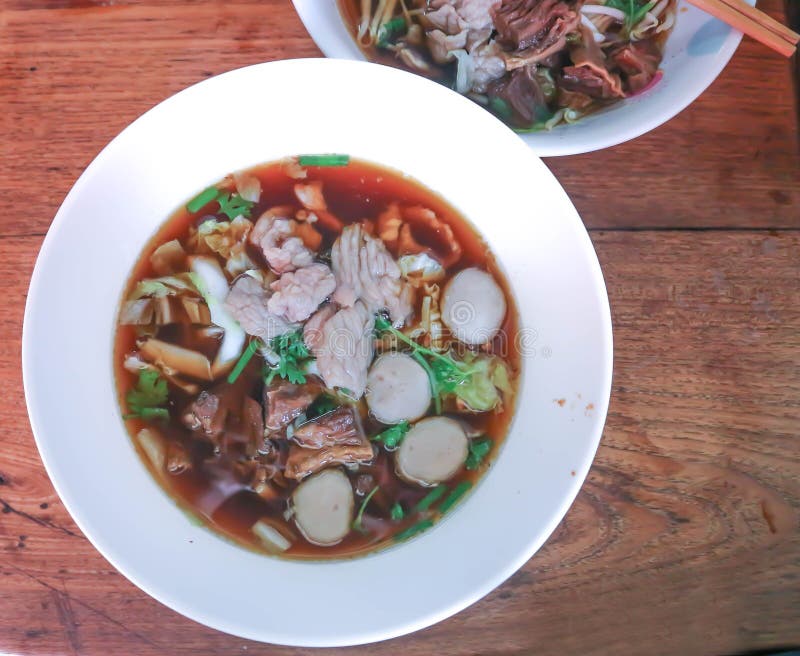 Clear soup or beef soup stock image. Image of pasta - 125001537