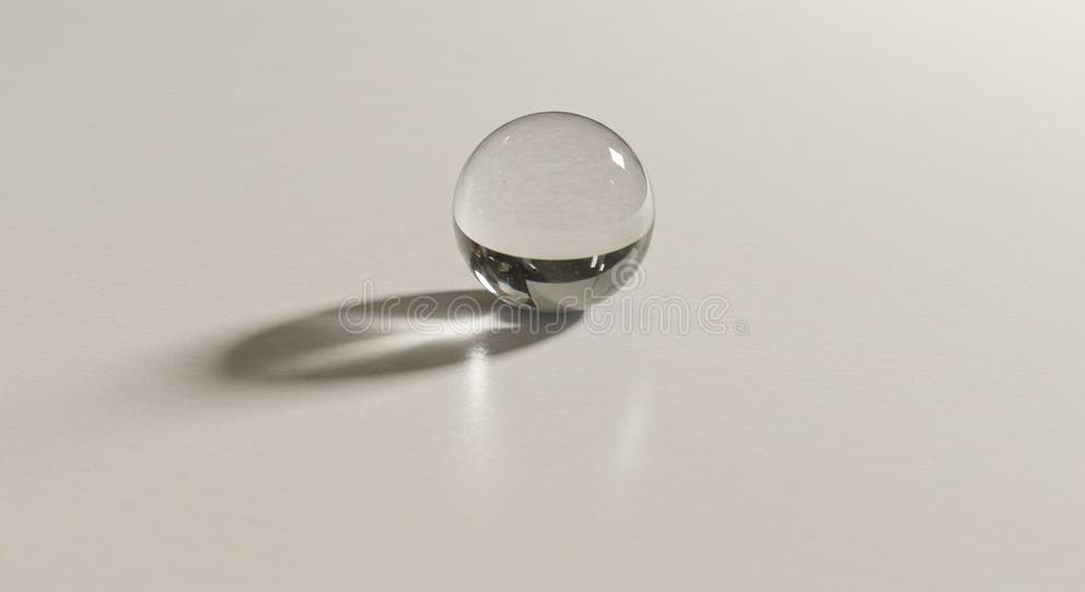 A Clear, Spherical Glass Orb Rests on a Smooth, Light-colored Surface ...