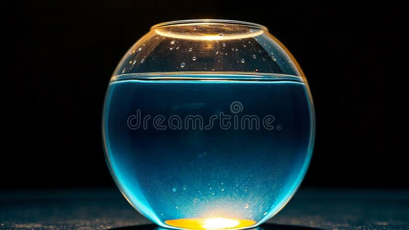 A Clear,spnerical Glass Object Filled with Water Stock Illustration ...