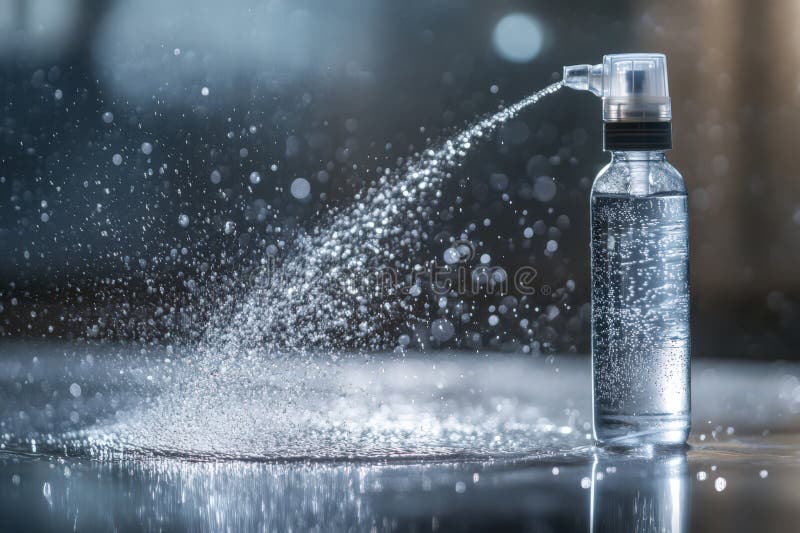 Clear Spray Bottle Dispensing Fine Mist of Liquid Stock Illustration ...