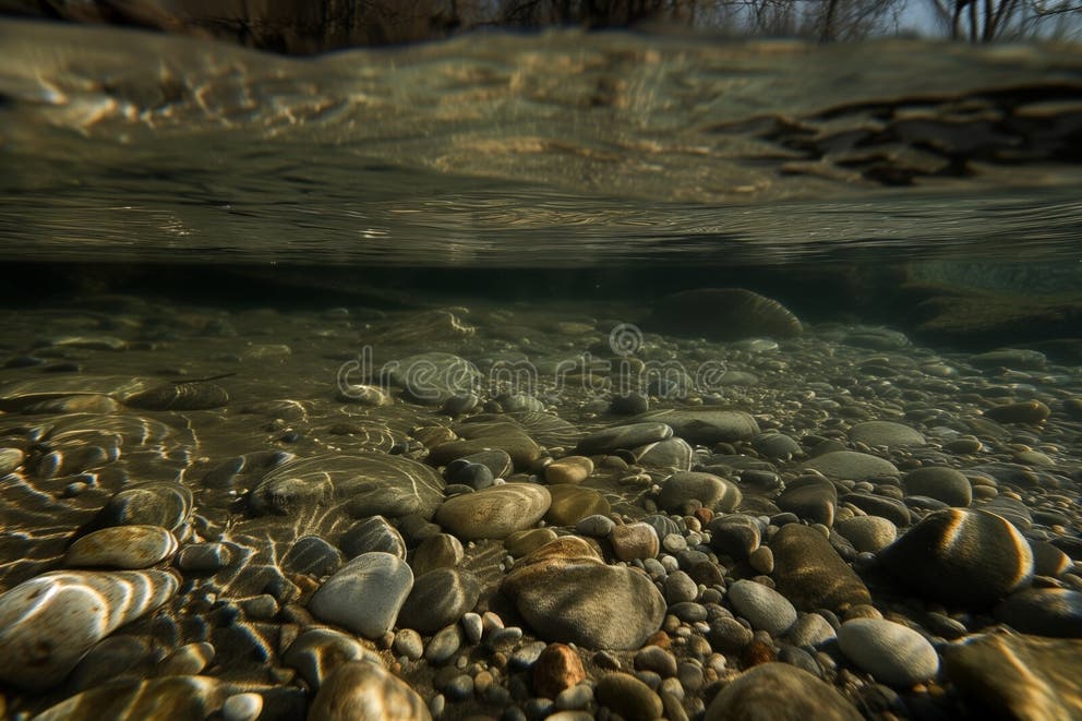 Clear Spring with Pebbles Visible Beneath the Surface Stock Image ...