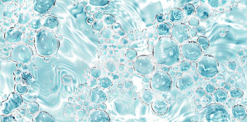 Clear Spring Water Seamless Pattern Delicate Bubbles Pure Freshness ...