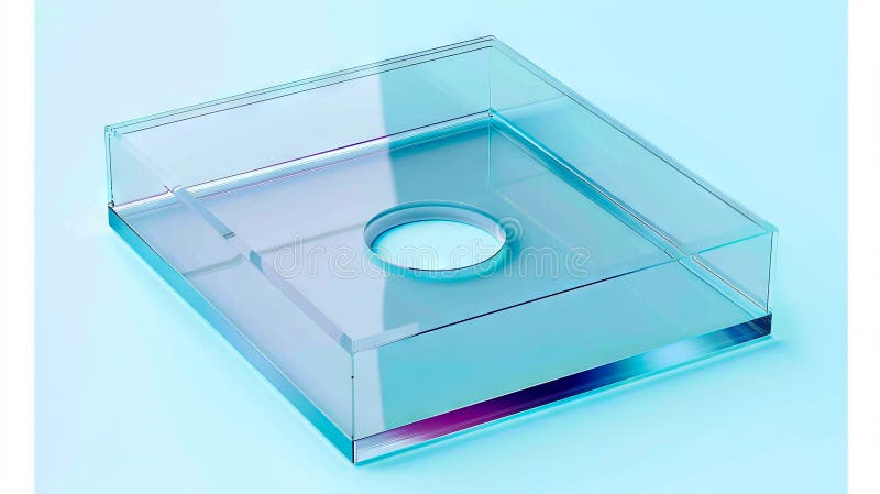 A Clear Square Box with a Hole in the Middle Stock Image - Image of ...
