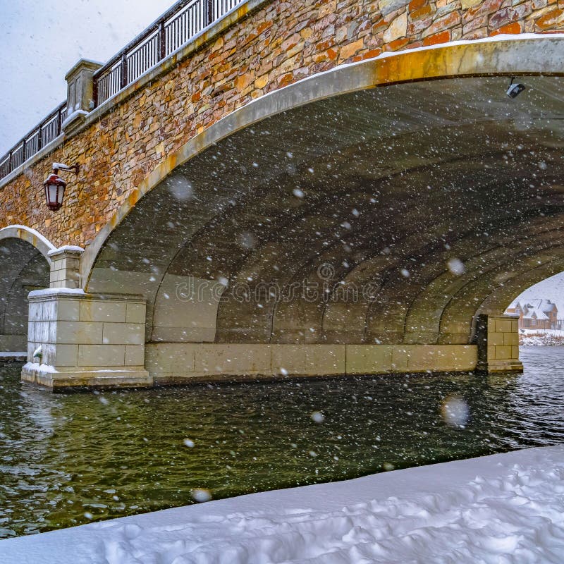 Clear Square Underside of the Arched Bridge in Oquirrh Lake Stock Photo ...
