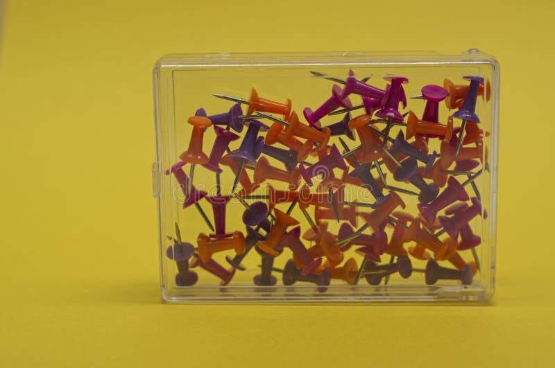 Clear Storage Case with Sharp Pins Stock Photo - Image of needle, tack ...