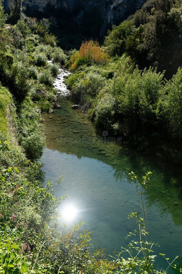 Clear Stream Reflecting Sunlight in Pantalica Valley Stock Photo ...