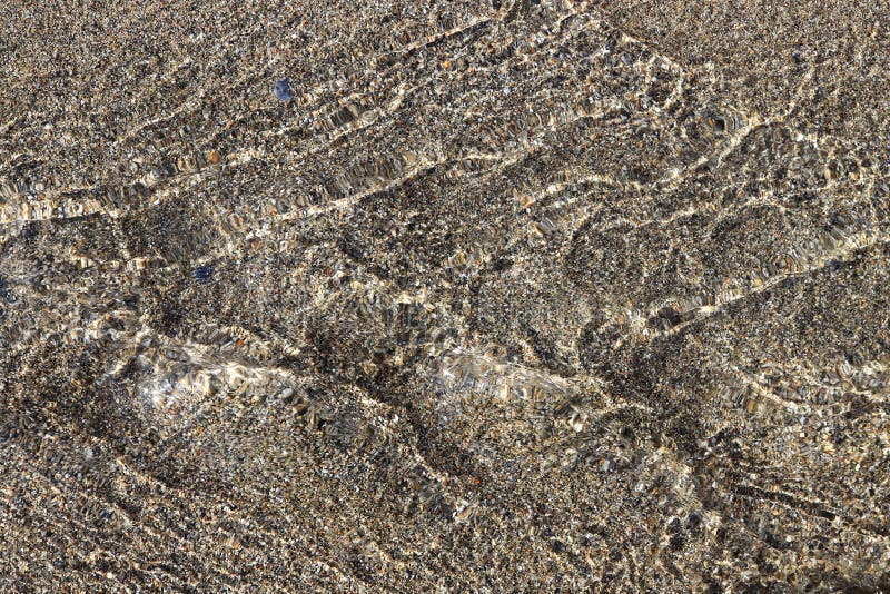 Clear Stream with Sand on Background. Stock Image - Image of coastline ...