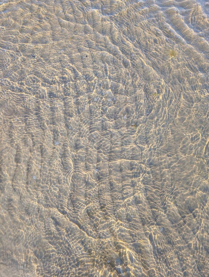 Clear Summer Sea Water with Sunlight Reflections and Visible Sand ...