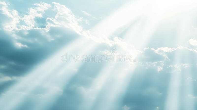 Clear Sunny Sky with Soft Light Rays, Isolated on White Stock ...