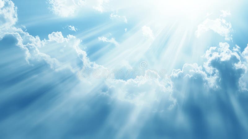 Clear Sunny Sky with Soft Light Rays, Isolated on White Stock ...