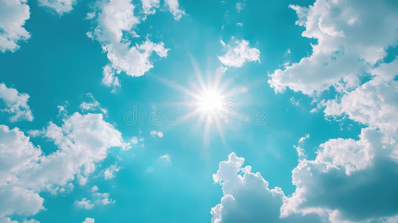 Clear Sunny Sky with Soft Light Rays, Isolated on White Stock ...
