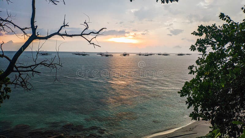 Clear sunset in beach stock photo. Image of scenery - 248479022