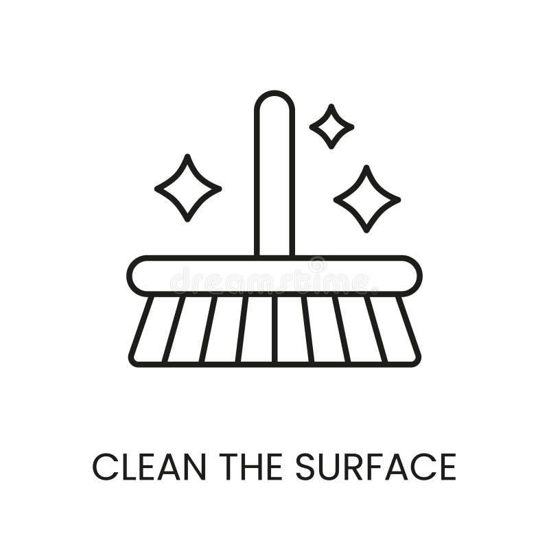 Clear Surface Wipe Line Icon Vector with Editable Stroke Stock ...
