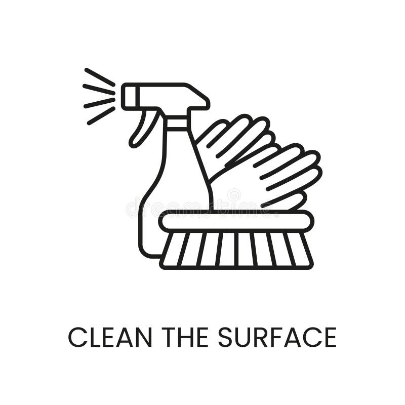 Clear Surface Wipe Line Icon Vector with Editable Stroke Stock Vector ...