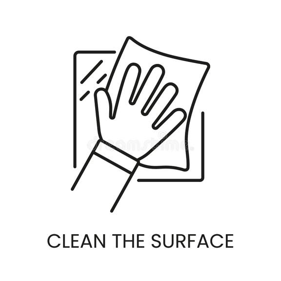 Clear Surface Wipe Line Icon Vector with Editable Stroke Stock Vector ...
