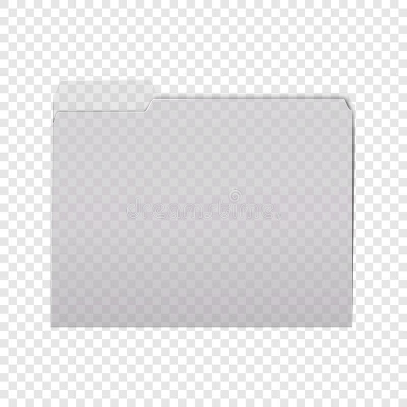Clear Tabbed Plastic File Folder on Transparent Background Realistic ...