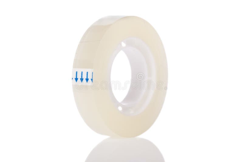 Clear Tape Roll Isolated on White Stock Image - Image of sticky, shot ...