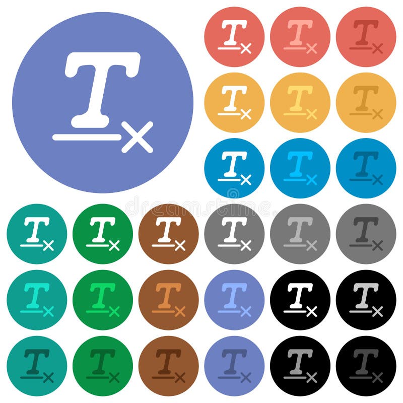 Clear Text Format Round Flat Multi Colored Icons Stock Vector ...