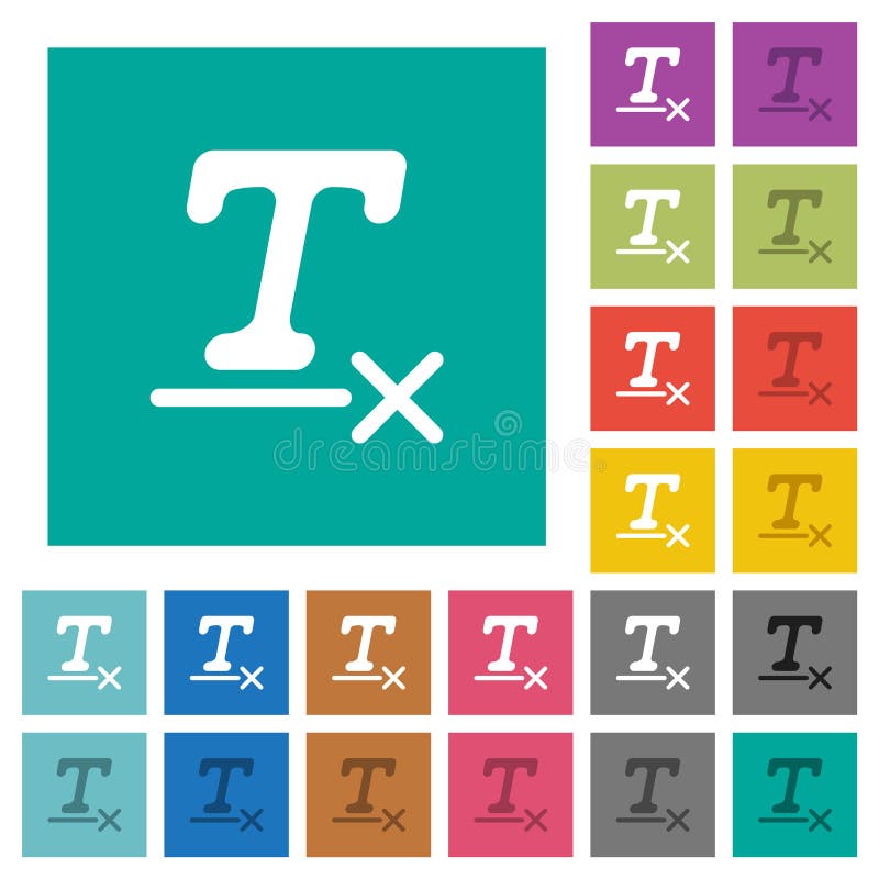 Clear Text Format Square Flat Multi Colored Icons Stock Vector ...