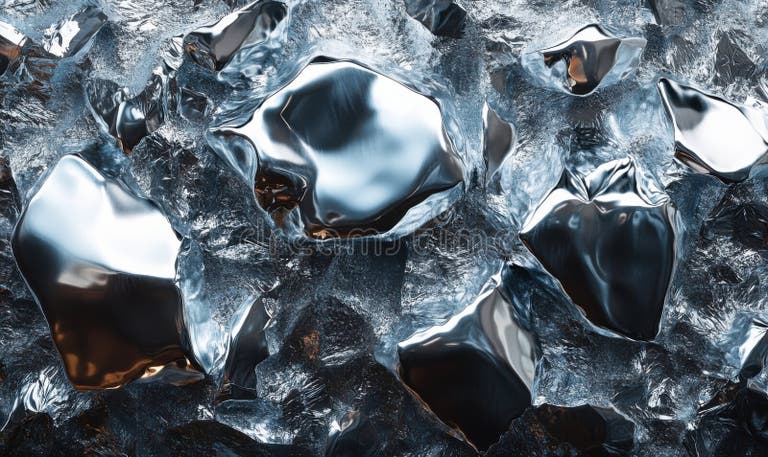 Beautiful Close-up of Shimmering Ice Cubes in a Cooling Splash Stock ...