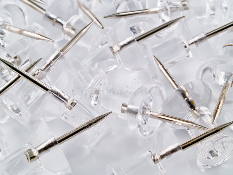 Clear Thumb Tacks 3 stock photo. Image of plastic, silver - 7419840