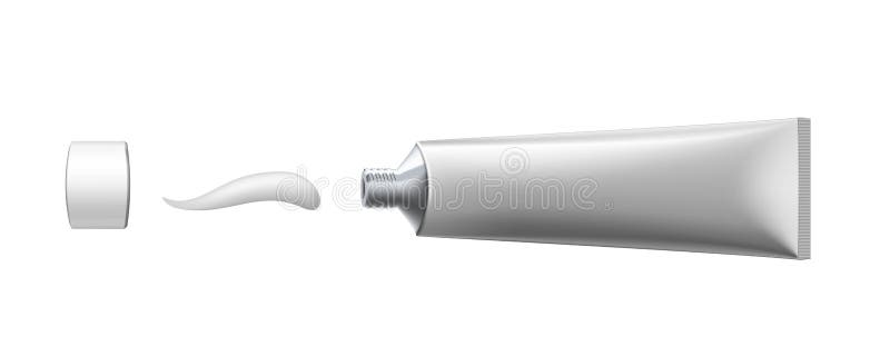Clear Toothpaste White Plastic and Silver Tube Stock Vector ...