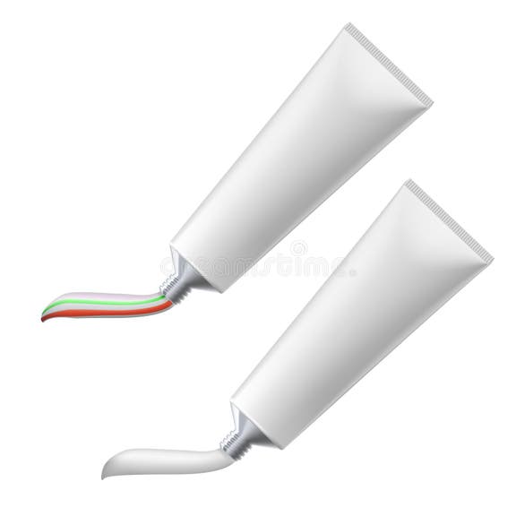 Clear Toothpaste White Plastic and Silver Tube Stock Vector ...